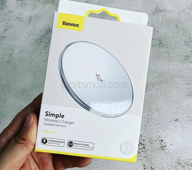 Baseus 15W Qi Fast Wireless Charger Pad Glass Panel Thin Visible ...